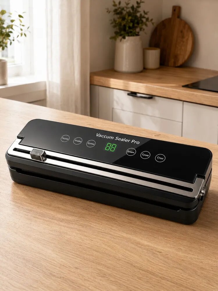 Вакуумный упаковщик для продуктов Vacuum Sealer Pro, 65 кПа, запайка до 30 см, 120 Вт