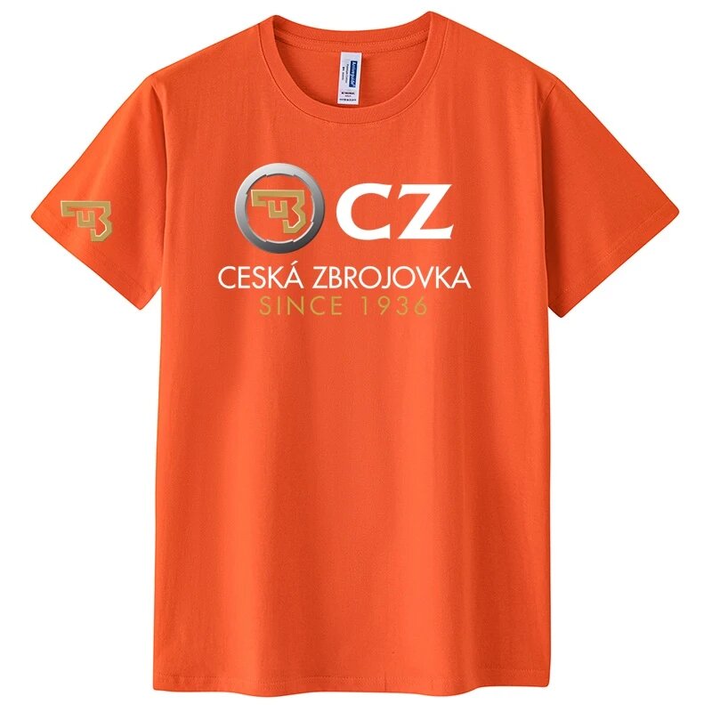 2025 CZ Ceska Zbrojovka, футболка с чешскими огнестрельными оружиями, мужские топы, летняя футболка с коротким рукавом, мужская футболка из 100% хлопка