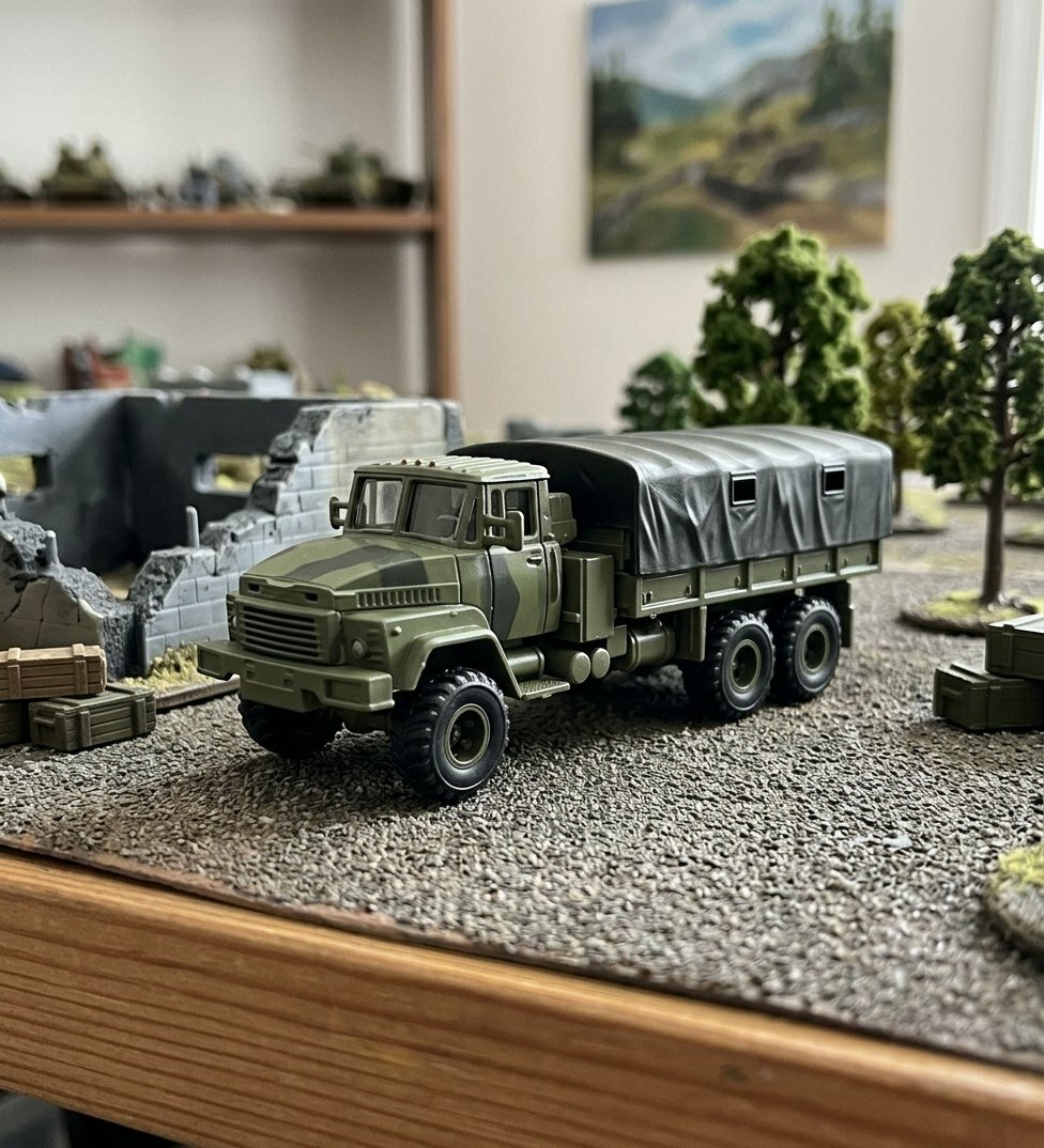 Сборная модель КРАЗ-260 бортовой с тентом 1/72