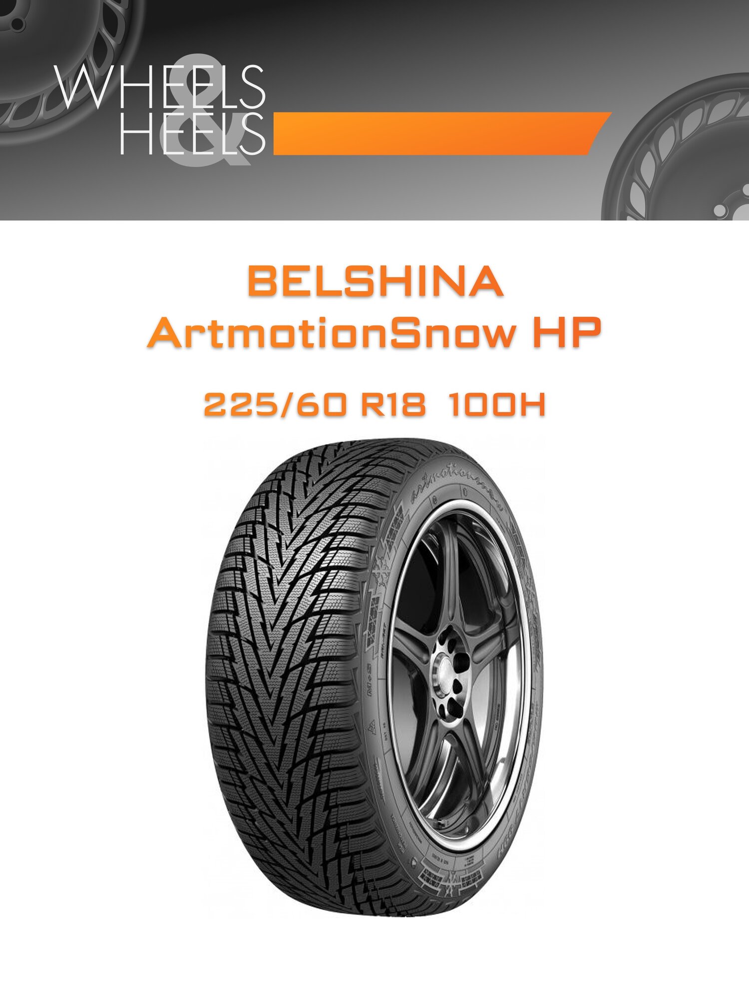 Шина автомобильная BELSHINA ArtmotionSnow HP 225/60 R18 100H WINTER, зимняя, универсальная