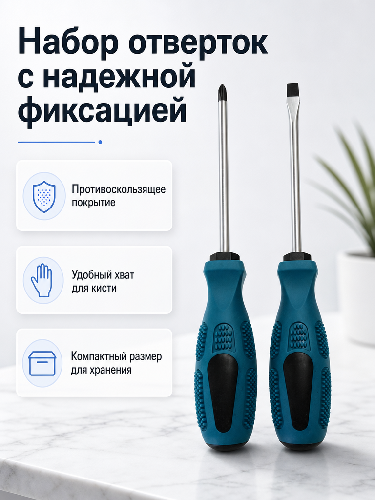 Набор из 2-х антистатических отверток с эргономичной рукояткой