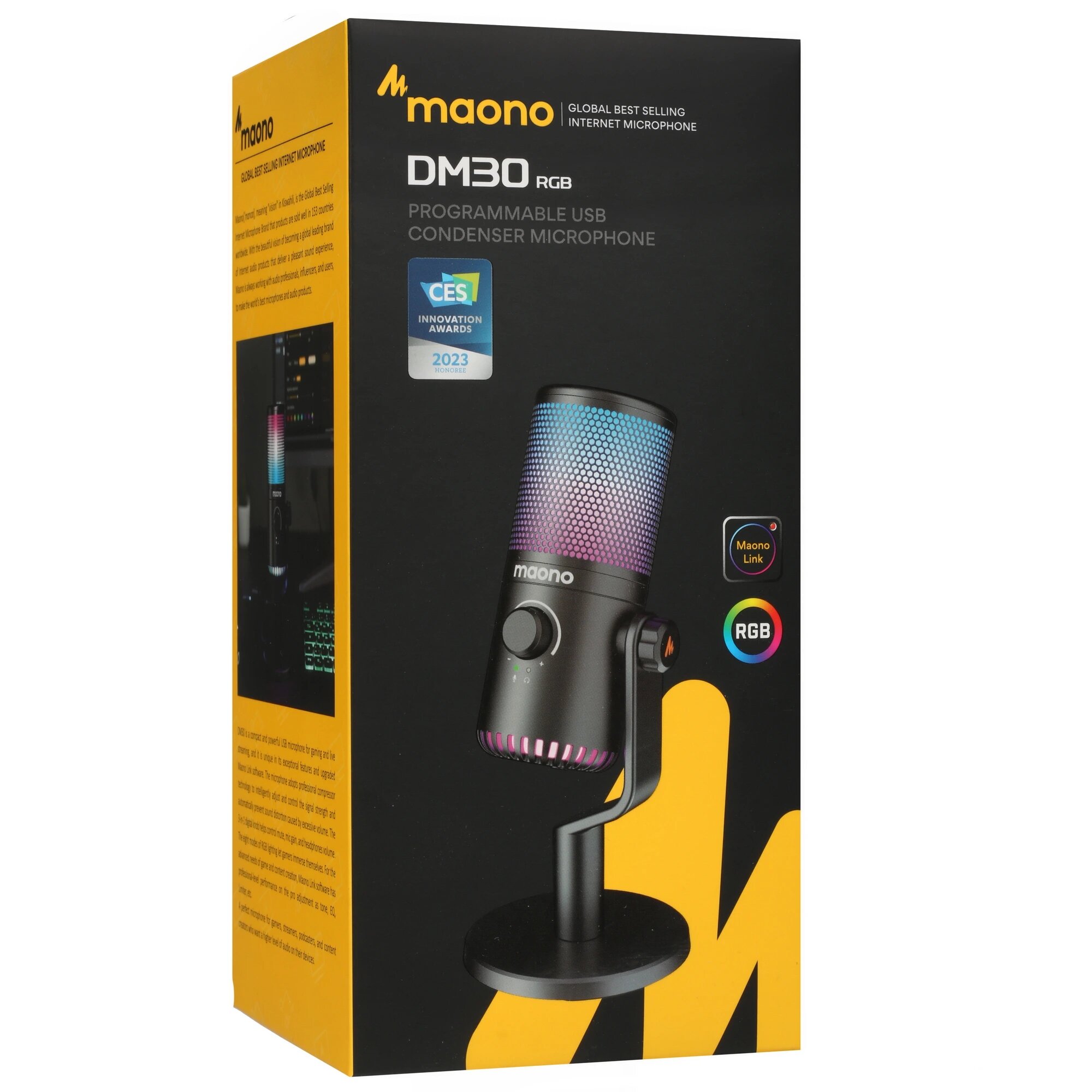 Микрофонный комплект Maono DM30 RGB белый, конденсаторный