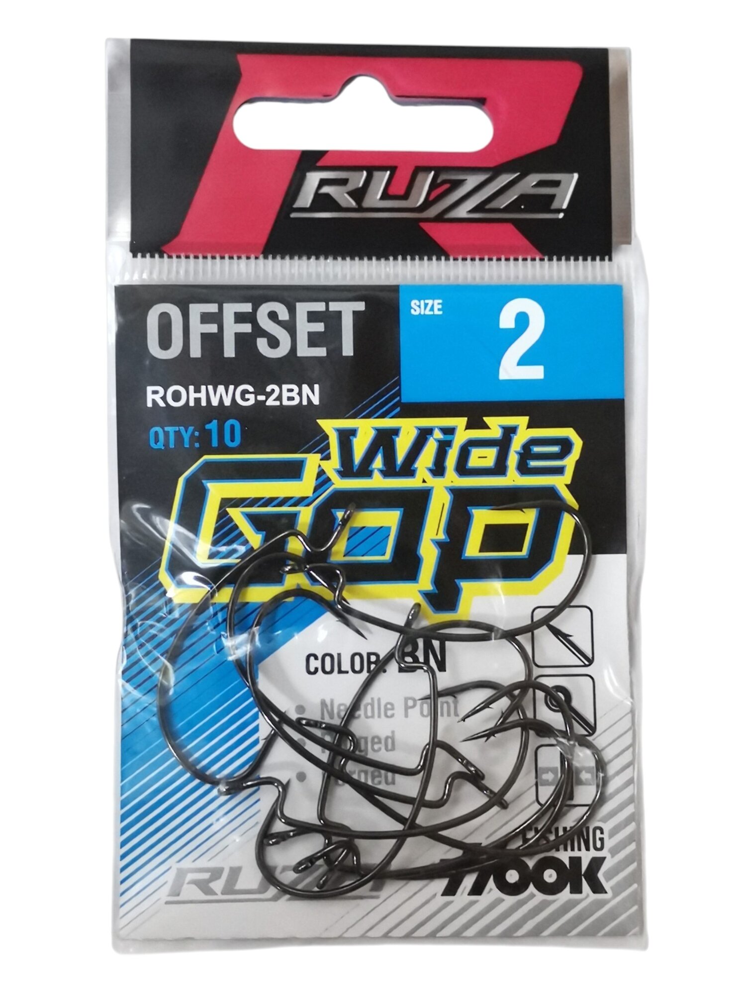 RUZZA Крючок офсетный Offset Hook Wide Gap №2 10шт