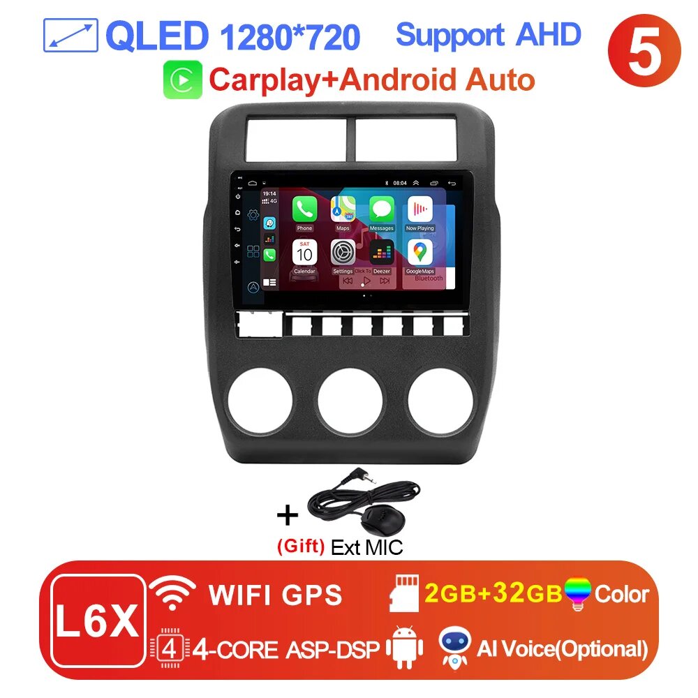 Автомагнитола LEHX L6 pro, 2 Din, Android 14, gps, dvd, Wi-Fi, QLED L6X(2-32GB)-0