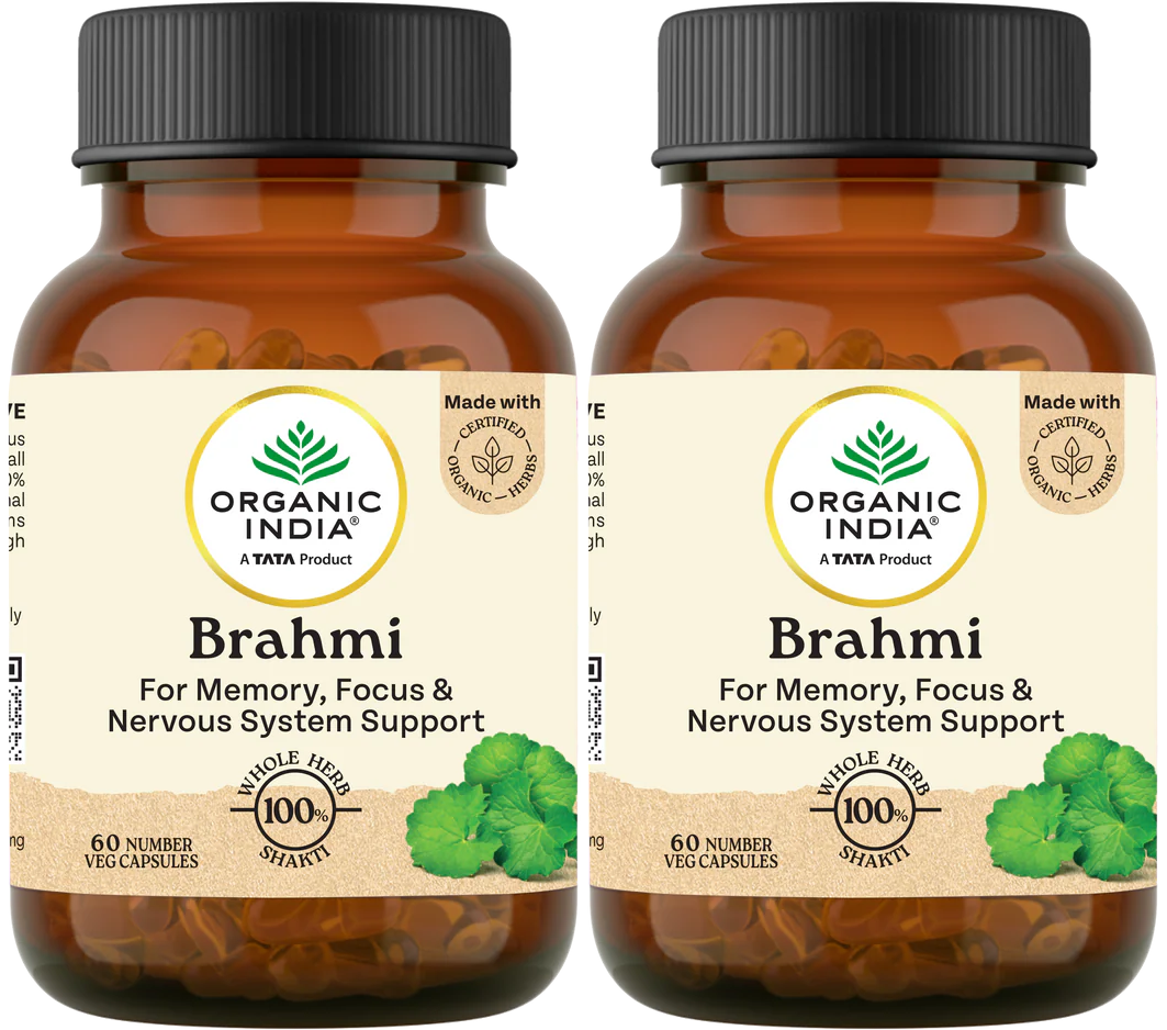 Брахми Органик Индия для памяти, мозга Brahmi Organic India 120 шт. 2 банки