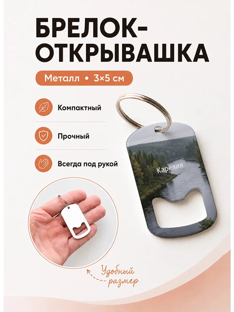 Брелок открывашка "Лесная Река с Высоты"