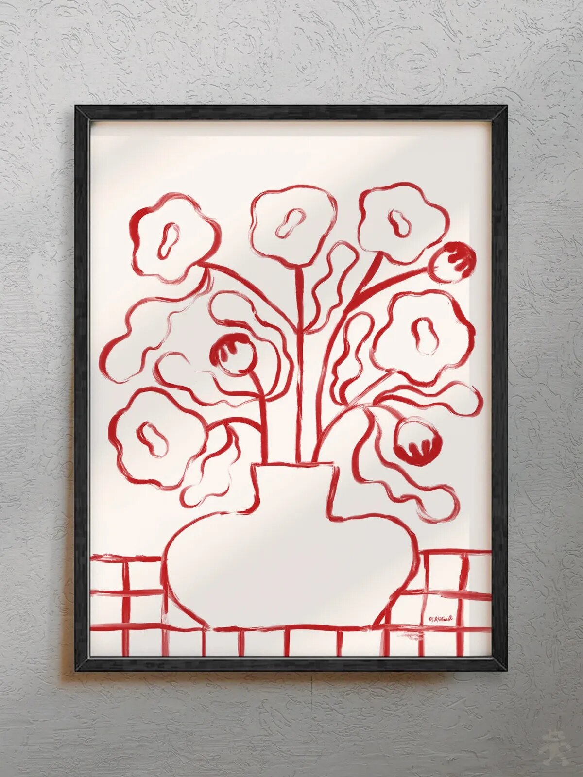 Интерьерный постер "Red Silhouette Poppies" в стиле pinterest, формата 30x40 см.