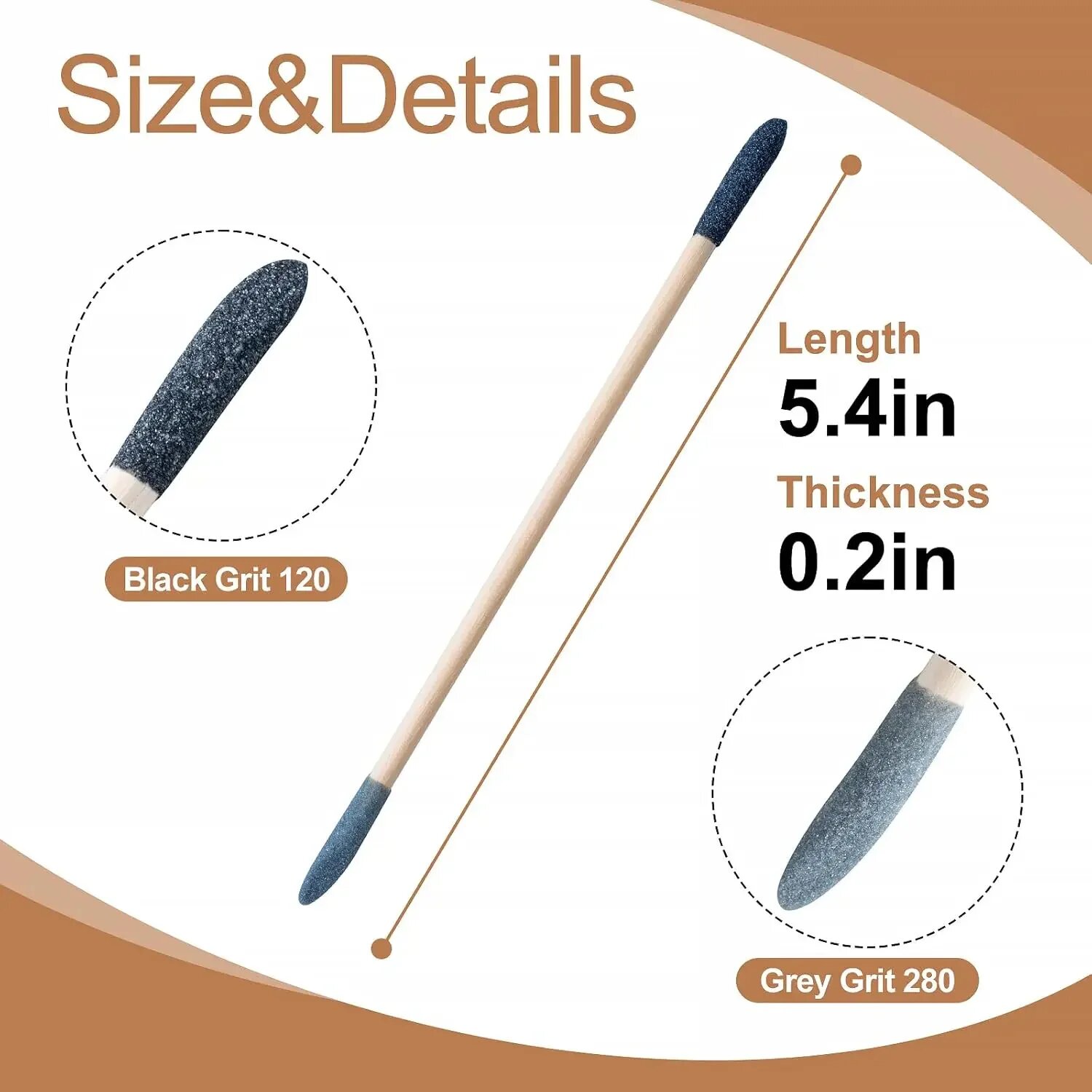 Шлифовальные палочки VIBRATITE 5,4*0,2 дюйма 30 шт. 10pcs