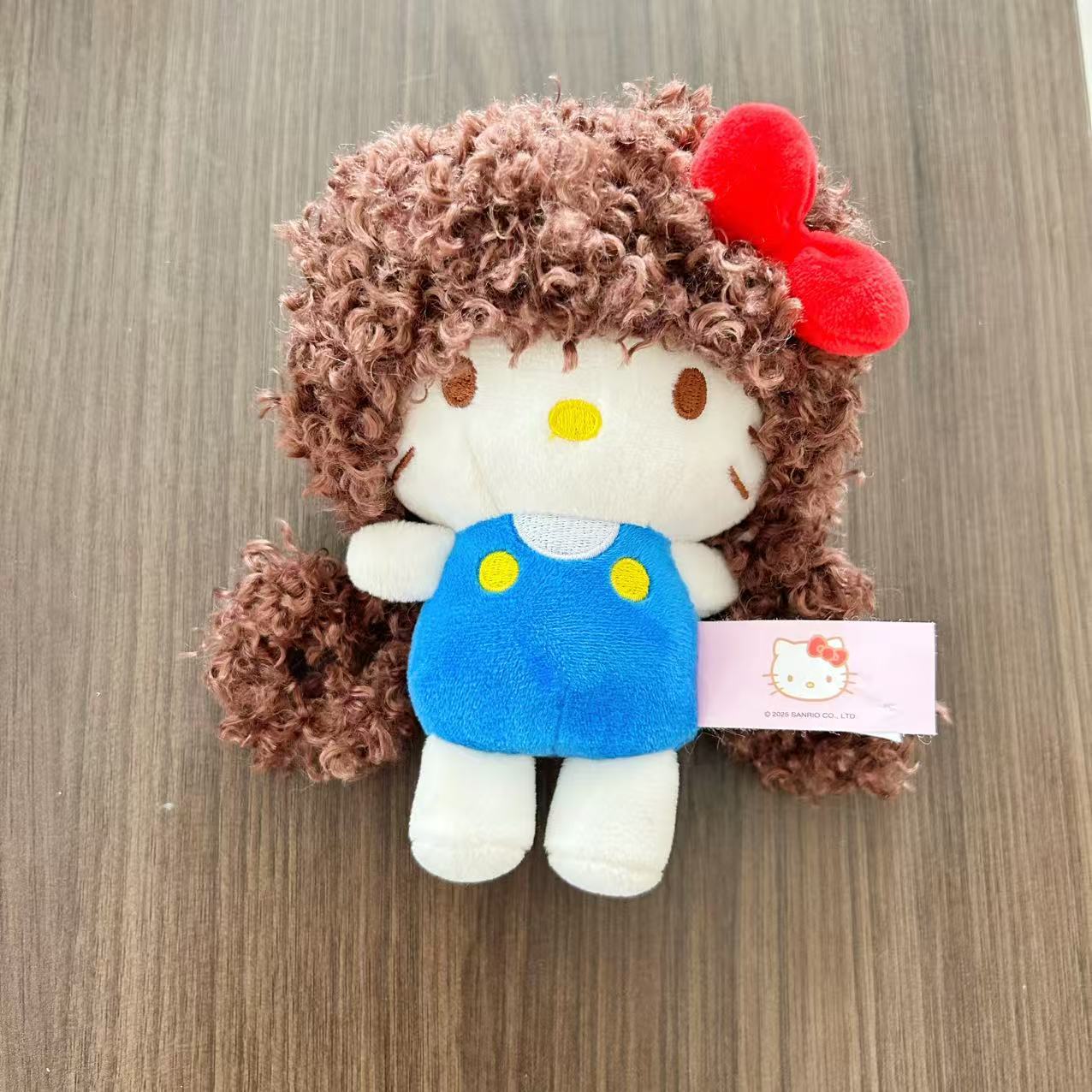 Hello Kitty Большая Голова Съемный Парик Для Куклы-Кошки Брелок - Темно-Коричневый