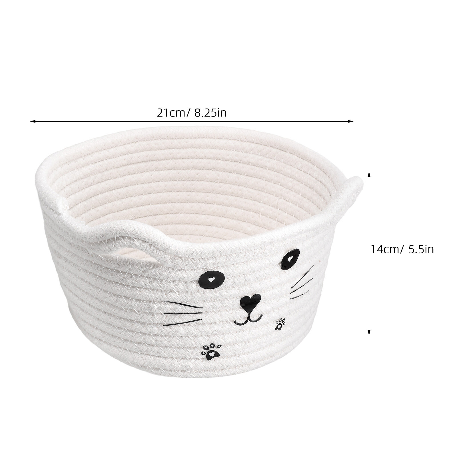 Корзина Для Хранения В Форме Кошки Из Хлопкового Верёвки 21.00X21.00X18.00Cm