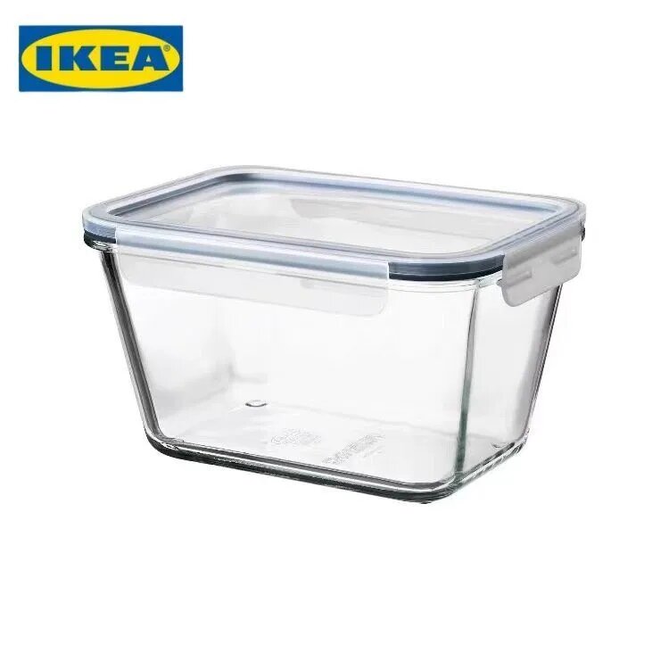 Контейнер пищевой IKEA 365+, стекло, 1800 мл, прямоугольный, с крышкой