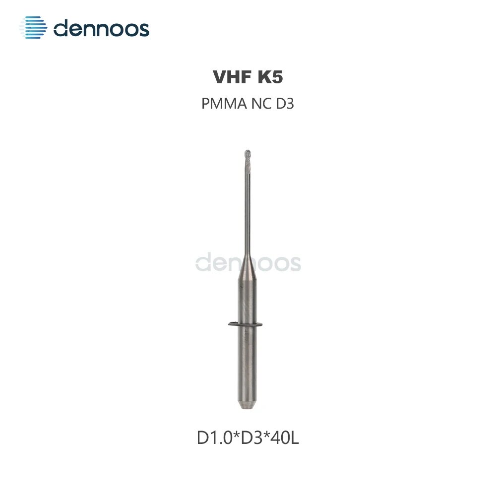 Фрезы денноос VHF K5/E5 для циркония и ПММА D3 Diamond DC NC 1.0 for PMMA