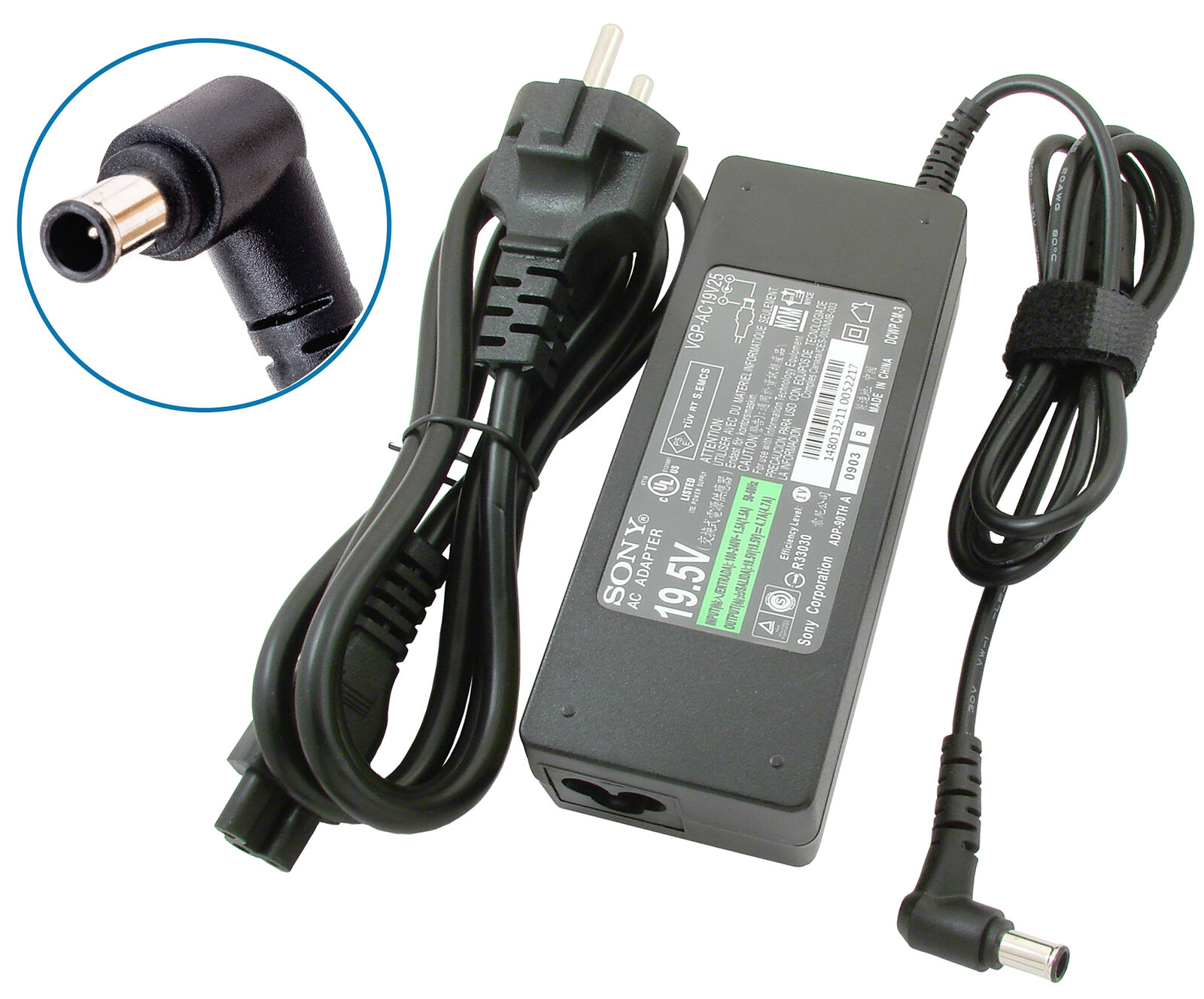 Блок питания для ноутбука Sony 19.5V, 4.7A, 90W (штекер 6.5х4.4) для SVF152A29V, SVF152C29V, PCG-31312V, PCG-3B4P, 41219V 61211V 71211V SVE151C11V SVE151E11V