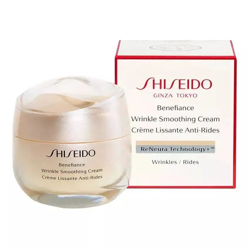 SHISEIDO Разглаживающий крем для лица, придающий ему эластичность BENEFIANCE WRINKLE SMOOTHING CREAM, 50 мл, Освежающая классика