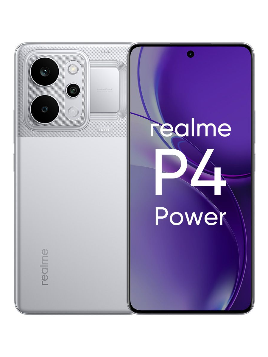 Смартфон Realme P4 Power 6.8", 12/256Gb, NFC, AMOLED, 144Гц, 10001мАч, серебристый
