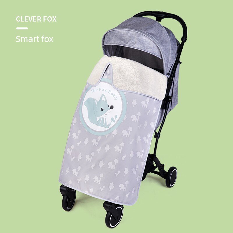 Smart Fox Double-Layer Waterproof Warm Baby Blanket for Autumn Winter - Windproof and Stroller Universal