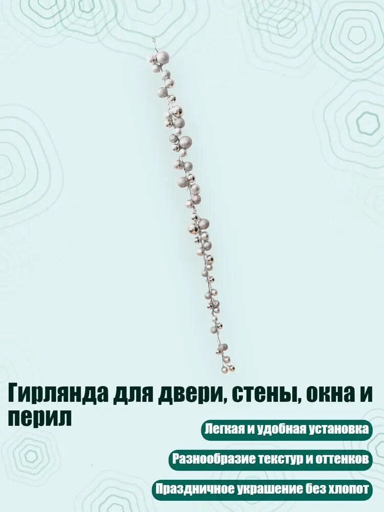 Гирлянда для двери, стены, окна и перил, Серебро