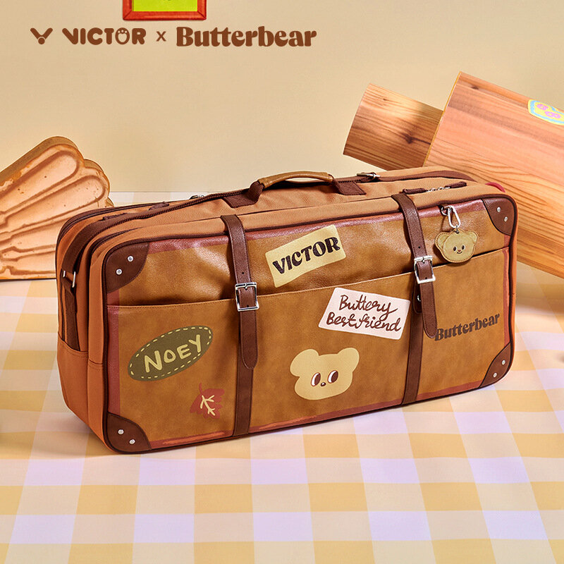 Сумка для бадминтона VICTOR, прямоугольная, большая, с логотипом Butter Bear, модель BR5653BTB