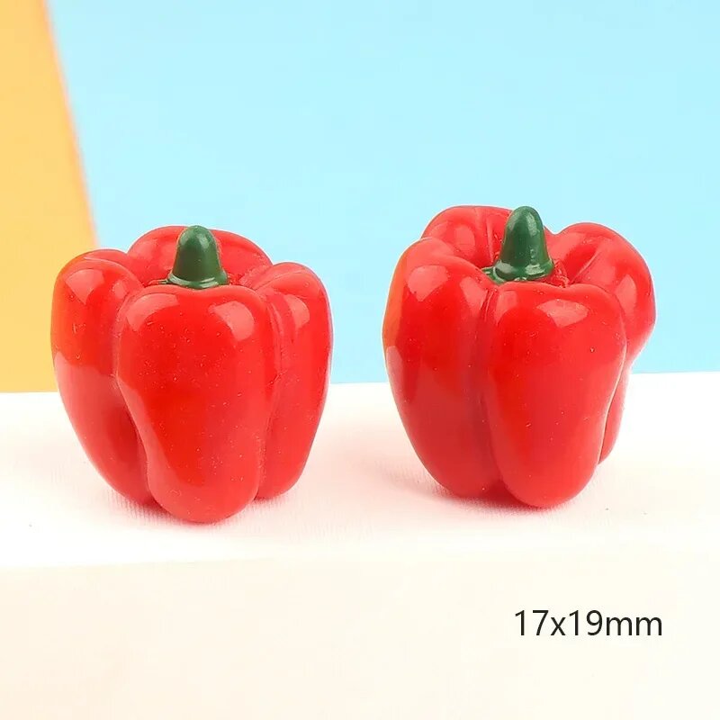 Миниатюрные фигурки перца чили из резины Красный, 10pcs, diy miniature 2