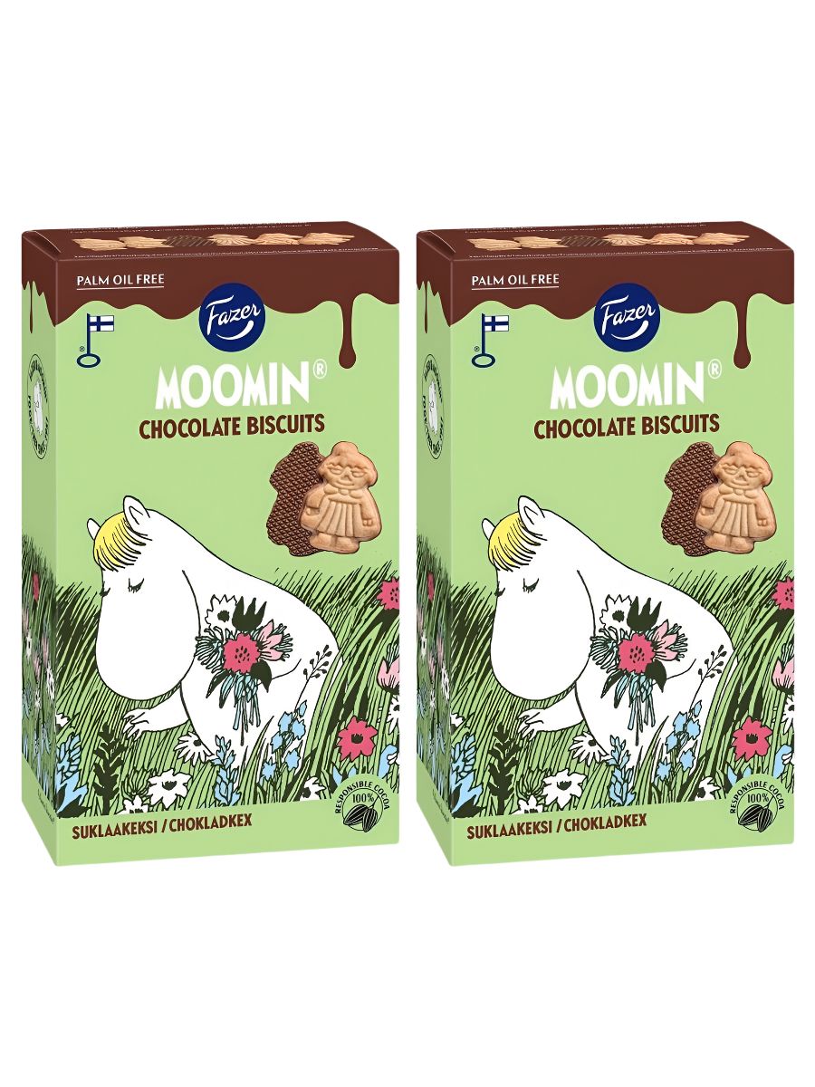 Fazer Moomin пшеничное печенье в шоколаде, 2шт по 175г