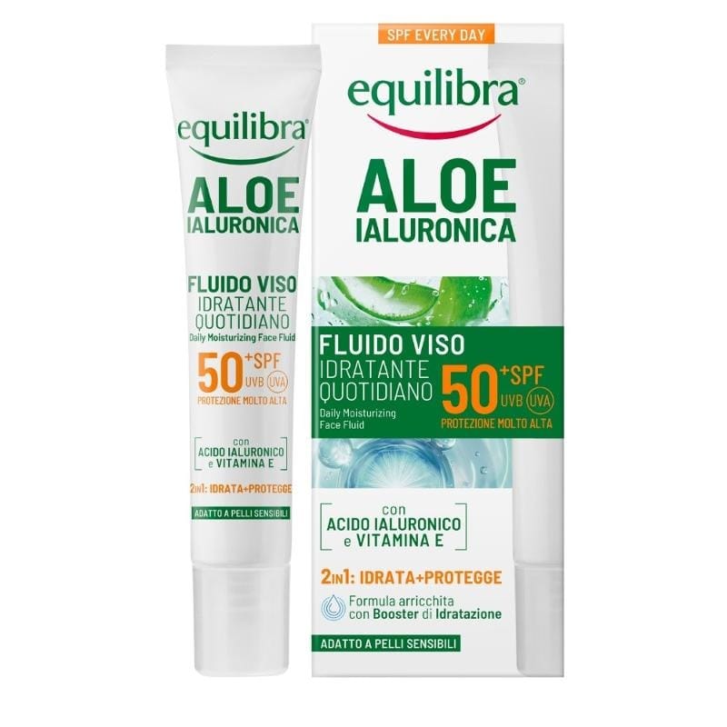 Флюид Equilibra Aloe Ialuronica увлажняющий для лица SPF 50, 40 мл