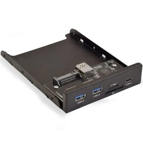 USB-концентратор, планка 3.5 USB-AA/C*3.0 три порта + картридер TF/SD Exegate U3H-621 вывод с материнской платы на фронт ПК