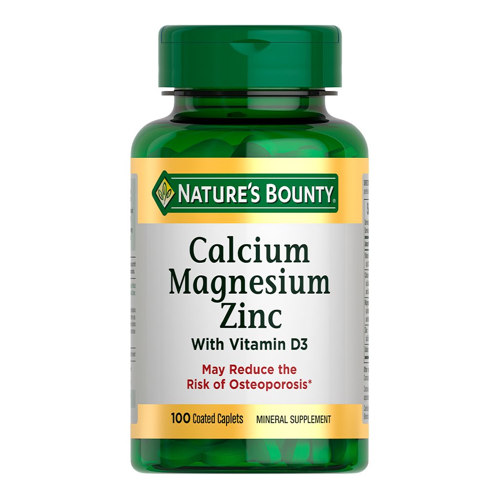 Nature's Bounty Кальций Магний Цинк таблетки N100 для укрепления костей, зубов, волос и ногтей