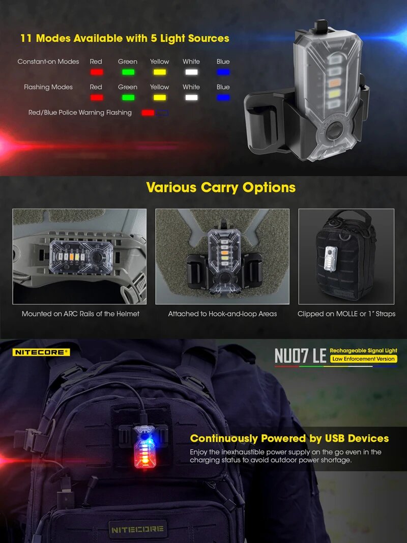 NITECORE NU07 LE 5-цветный сигнальный фонарь
