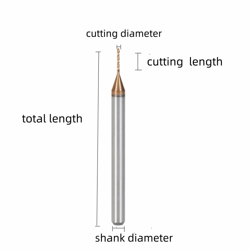 HAOYUNMA Микросверло спиральное из твердосплава 0,3/0,4 мм с покрытием 0.75mm, Steel coated