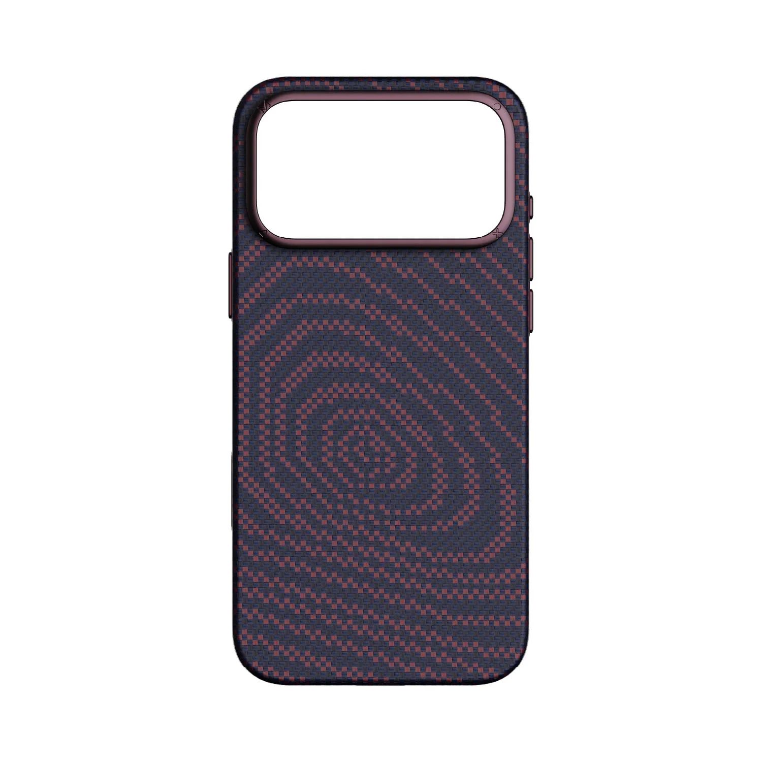 Чехол Momax Apple iPhone 18 Pro SOMA Carbon Aramid Fiber Magnetic Protective Phone Case, Бордовый
