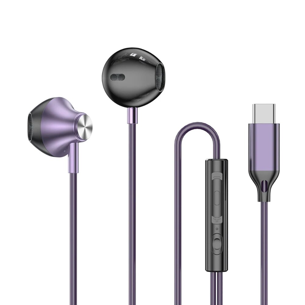 Henruisi проводные HiFi наушники USB Type-C для Samsung Фиолетовый, Purple TC