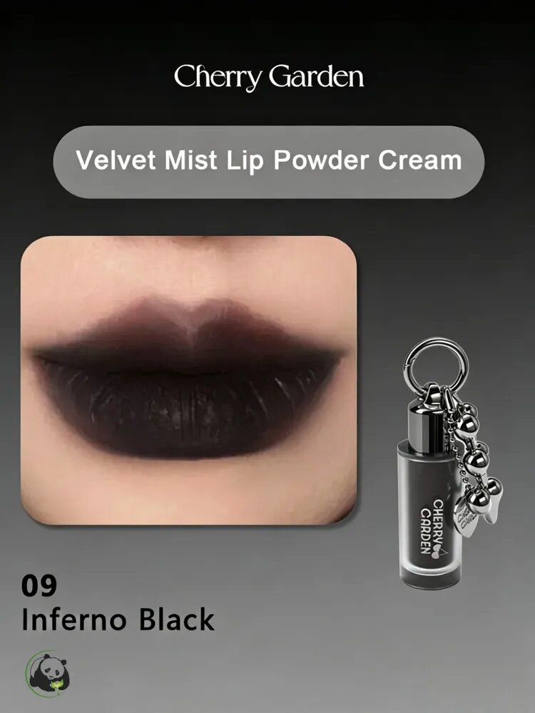 Блеск для губ Cherry Garden Velvet Mist Lip Powder Cream - 09 Inferno Black