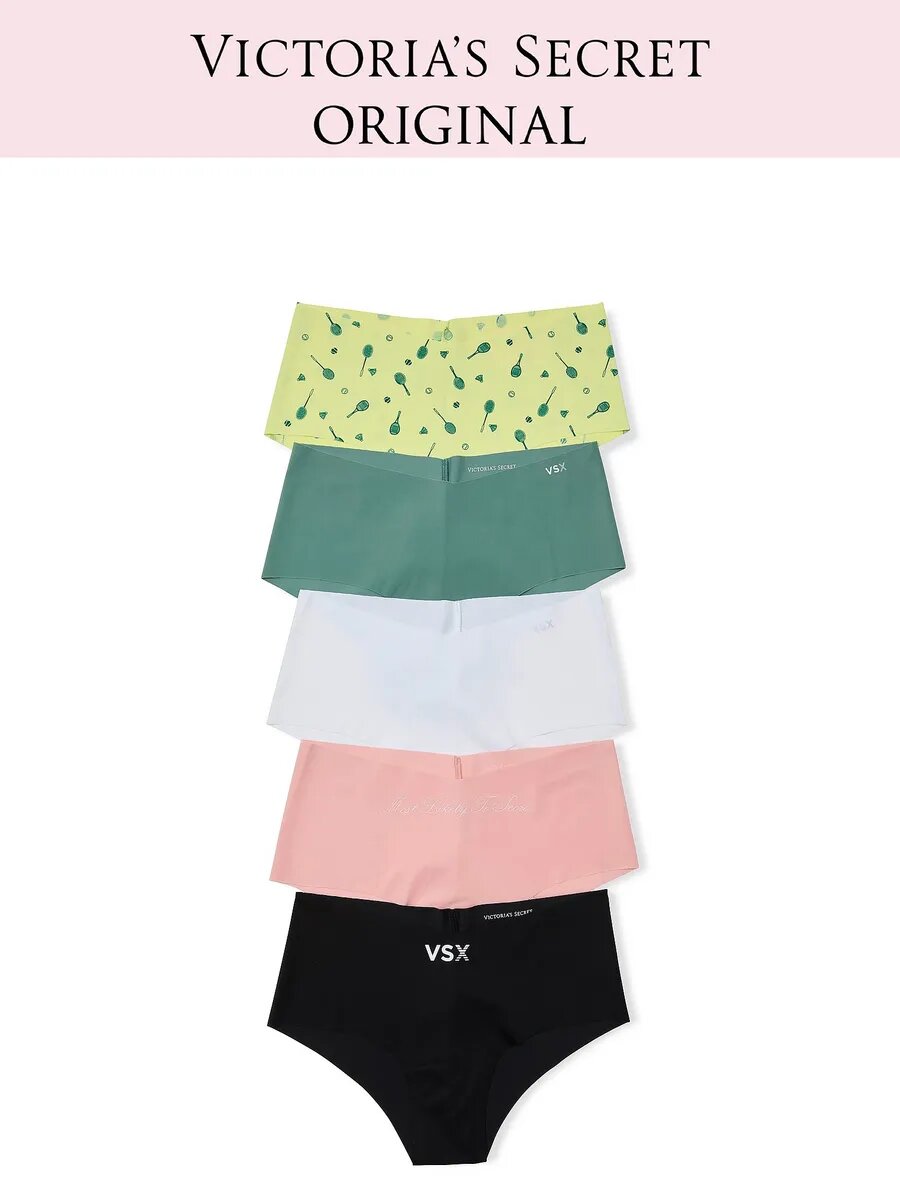 Трусы Victoria's Secret 5-Pack No-Show Cheeky Panties, комплект