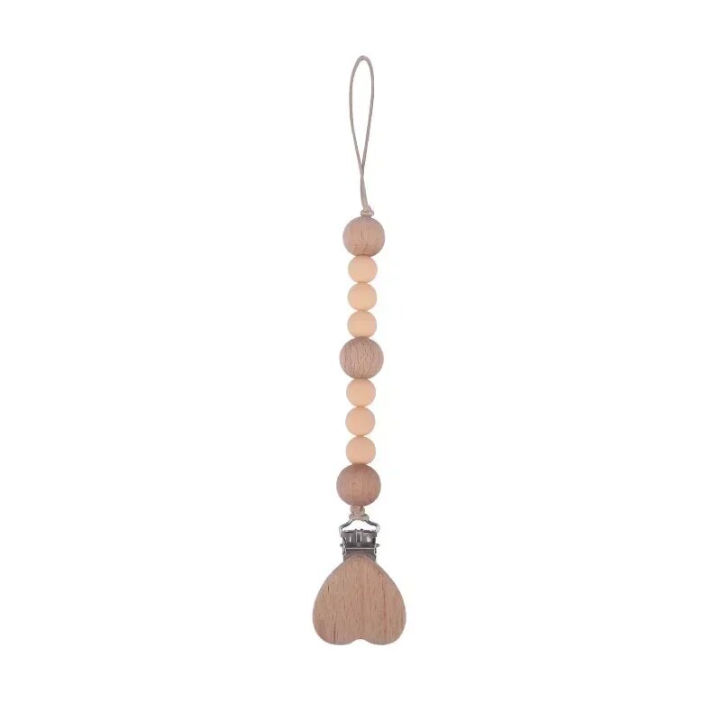 Деревянный прорезыватель Baby Pacifier Chain Бежевый, 10