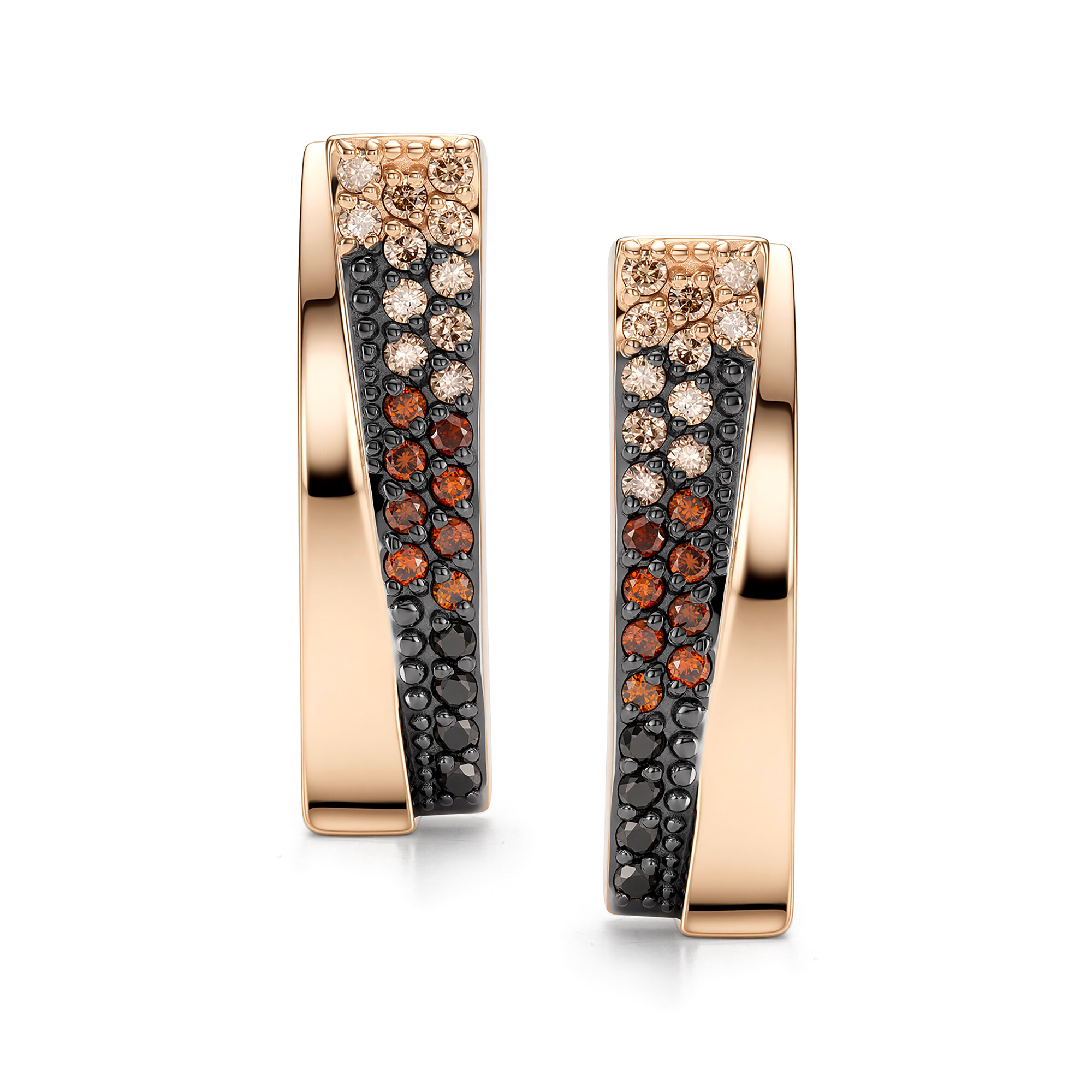Серьги Diamant online, красное золото, 585 проба, бриллиант