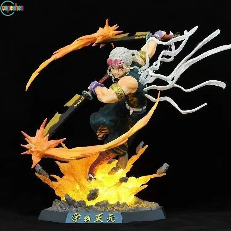 Большая фигурка Тенгена Узуя из Demon Slayer, диорама боевой сцены, модель Звукового столпа