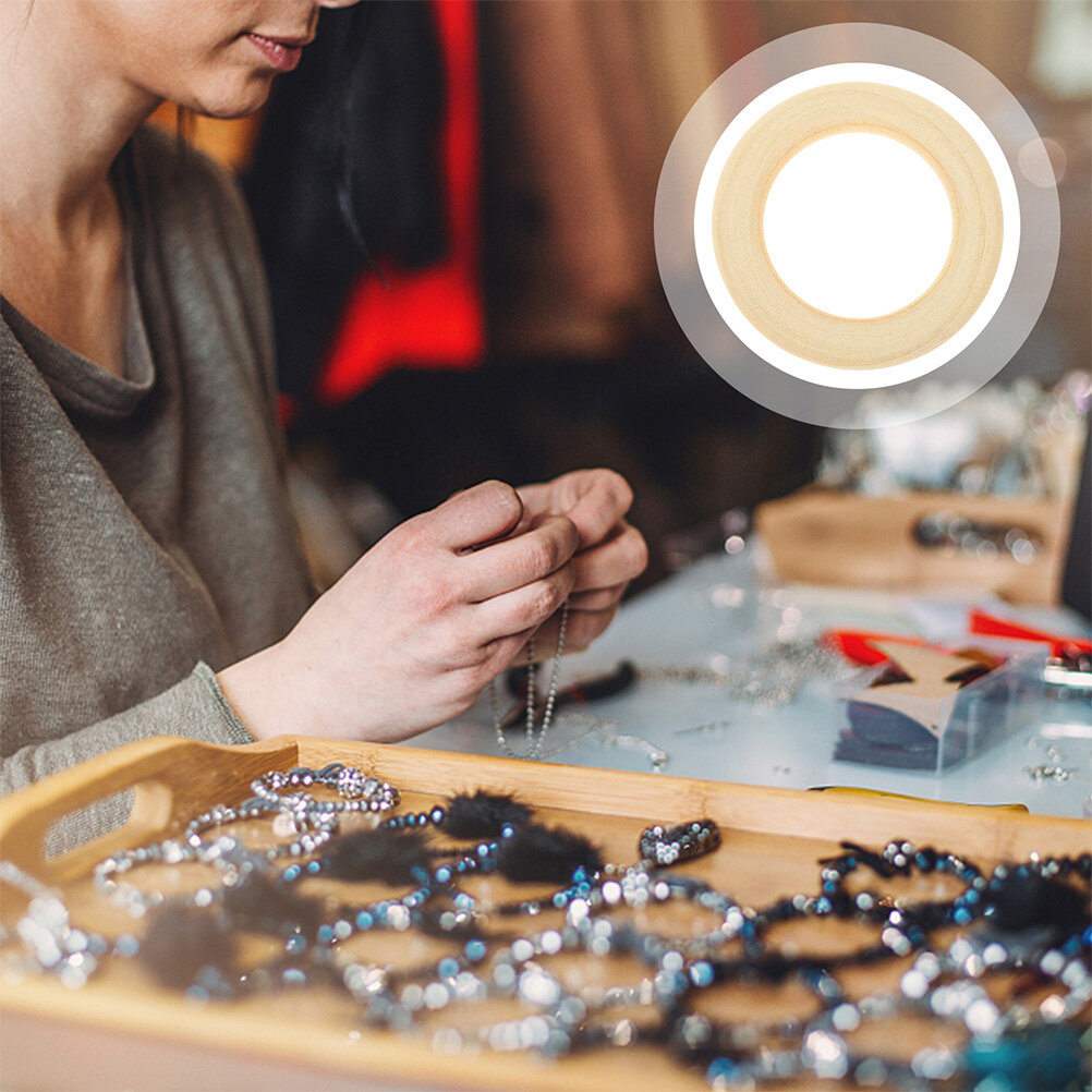 25 Штук Деревянные Кольца Для Макраме Несобранное Diy Кольца Для Ювелирных Изделий 6X6X1Cm