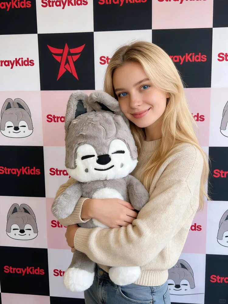 Мягкая игрушка SKZOO KARMA Stray Kids, серый, 50 см
