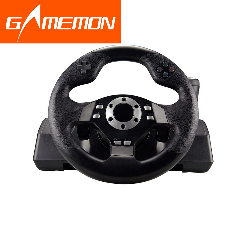 Руль Gwell Racing Game Steering Wheel для ПК, совместимый с консолями PS3, PS2, Steam и PC360 (X-INPUT)