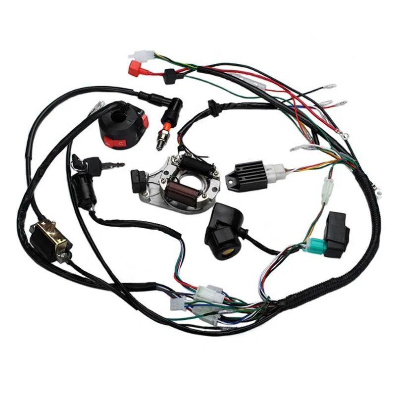 Для мотоцикла ATV Quad Pit Bike 50 70 90 110 125Cc жгут проводов полный комплект электрики CDI STATOR