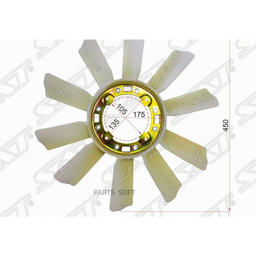 Крыльчатка Toyota Hilux Pick Up 97-04 / Fortuner 04-20 от официального дистрибьютора, SAT, артикул ST1636154131