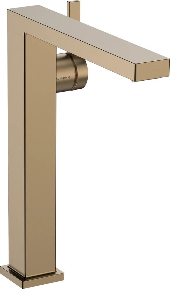 Смеситель для раковины Hansgrohe Tecturis E 240 Fine 73070140 бронзовый, матовый, кран для ванной в раковину, из латуни, рычажный, с керамическим картриджем, с функцией экономии расхода, с донным клап