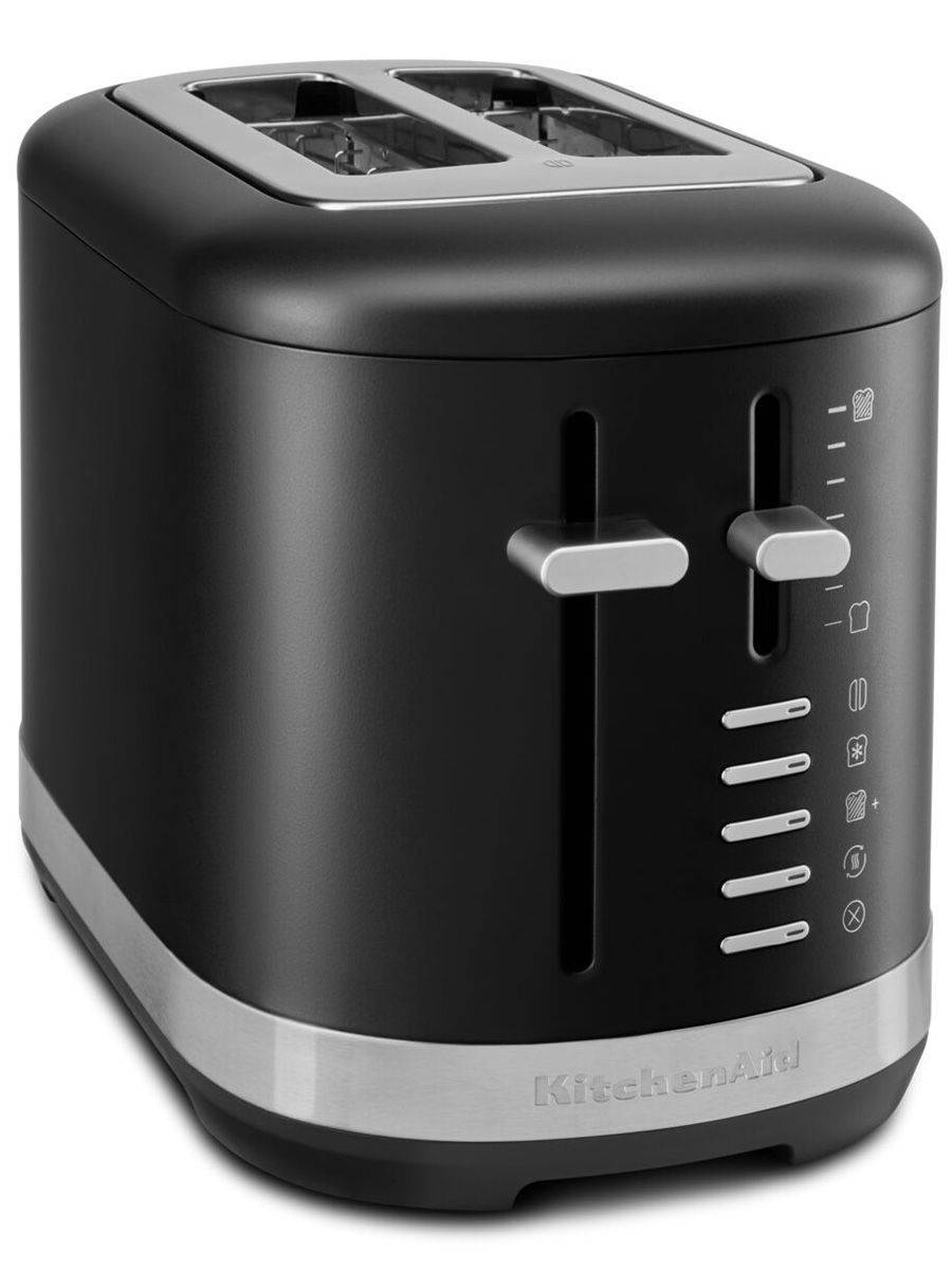 Тостер KitchenAid 5KMT2109EBM, 980 Вт, 4 функции, 7 степеней прожарки, поддон для крошек, матовый черный