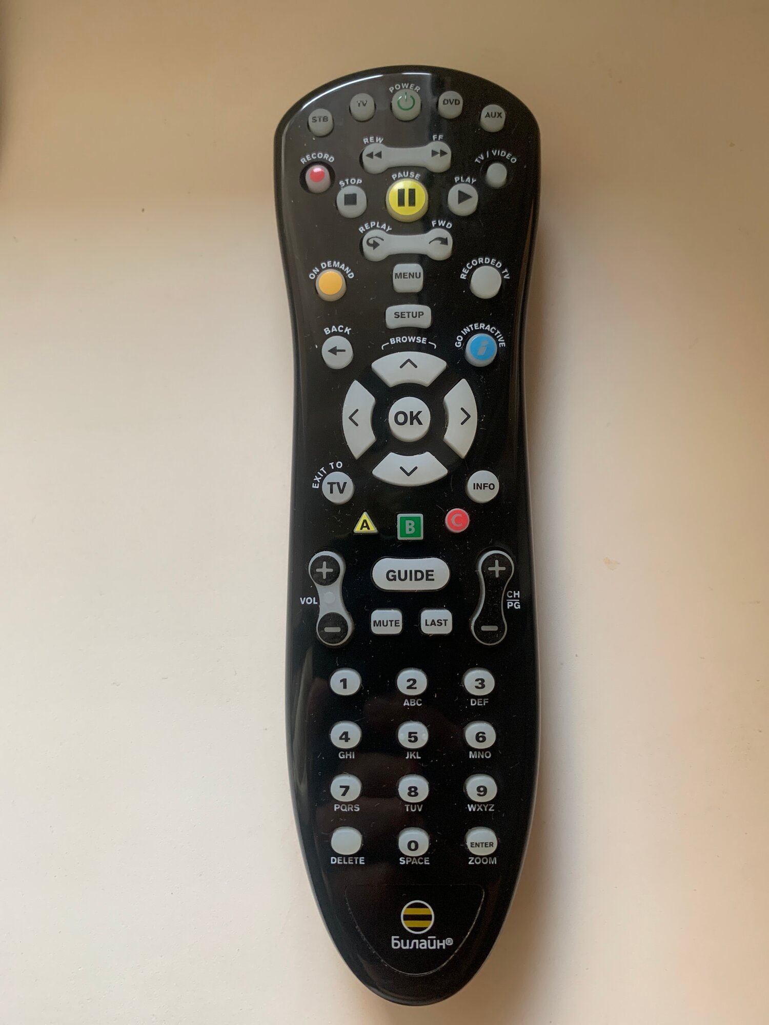 Пульт для Билайн ТВ MOTOROLA MXv3 RC1534849 (Beeline RCU01 URC172500) IP приставка VIP2262E/orig./