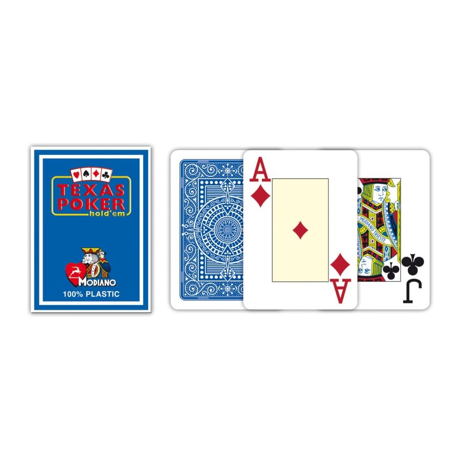 Настольная игра Modiano Texas Poker Jumbo Index, синий
