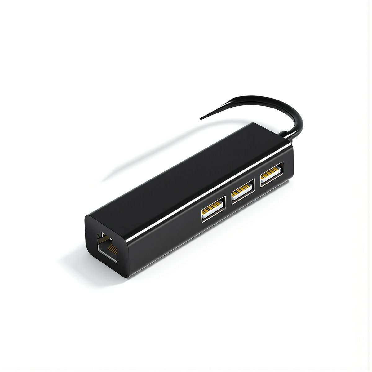 Сетевой адаптер гигабитный USB 3.0 три порта хаб алюминиевый корпус защита от перегрузки по току для безопасного подключения периферийных устройств