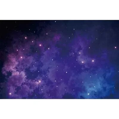 Виниловый фон звездное небо фиолетовый 180x120cm THXY00366