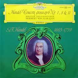 Винил LP HANDEL G.F, BERLINER PHILHARMONIKER, HERBERT VON KARAJAN 'Concerti Grossi Op. 6 Nr. 1, 8 & 11' (1969 German press, laminated, 139 042 SLPM, ex+/ex)