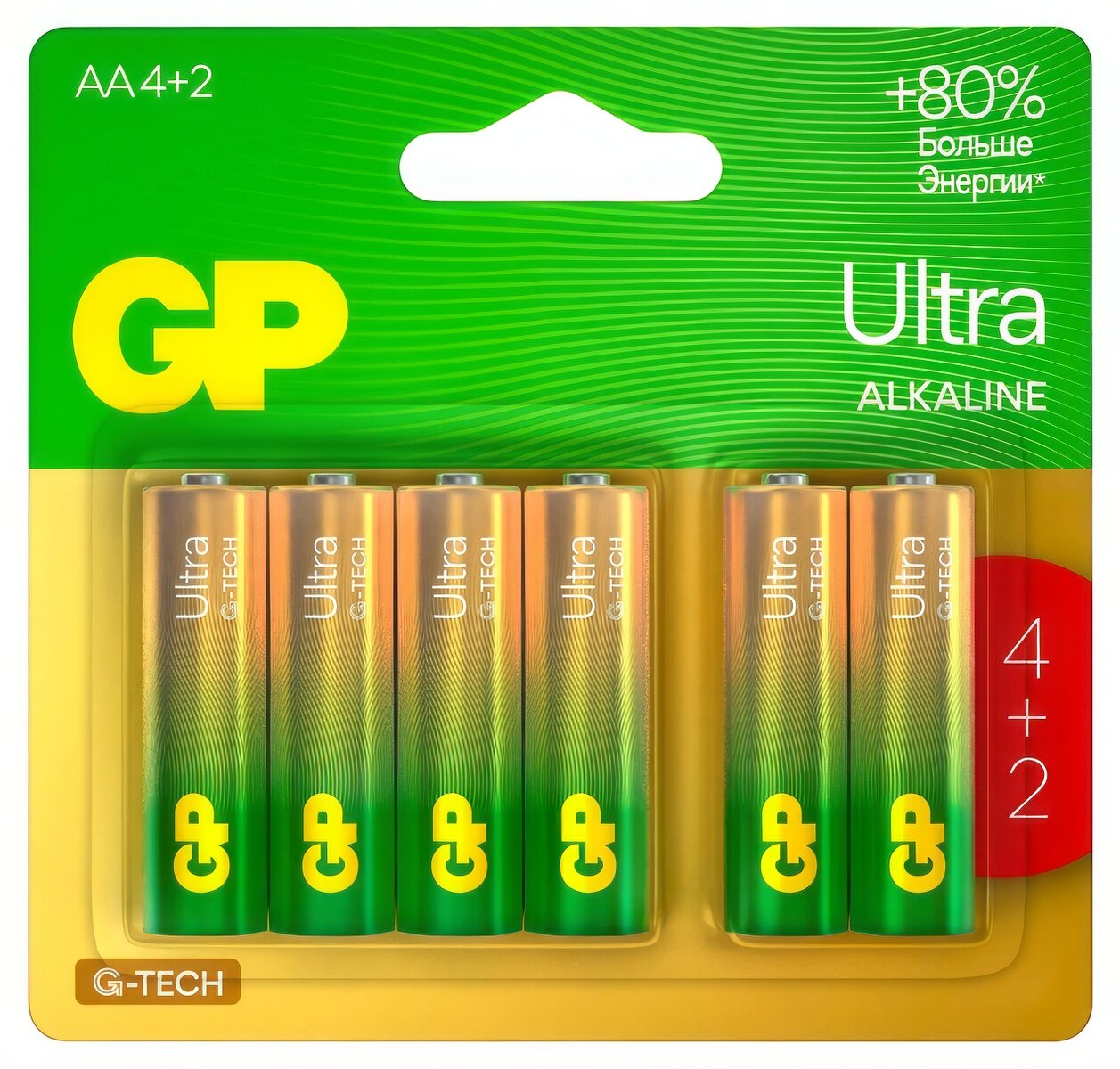 Батарейка GP Batteries Ultra G TECH 1,5 В LR6 АА 6шт