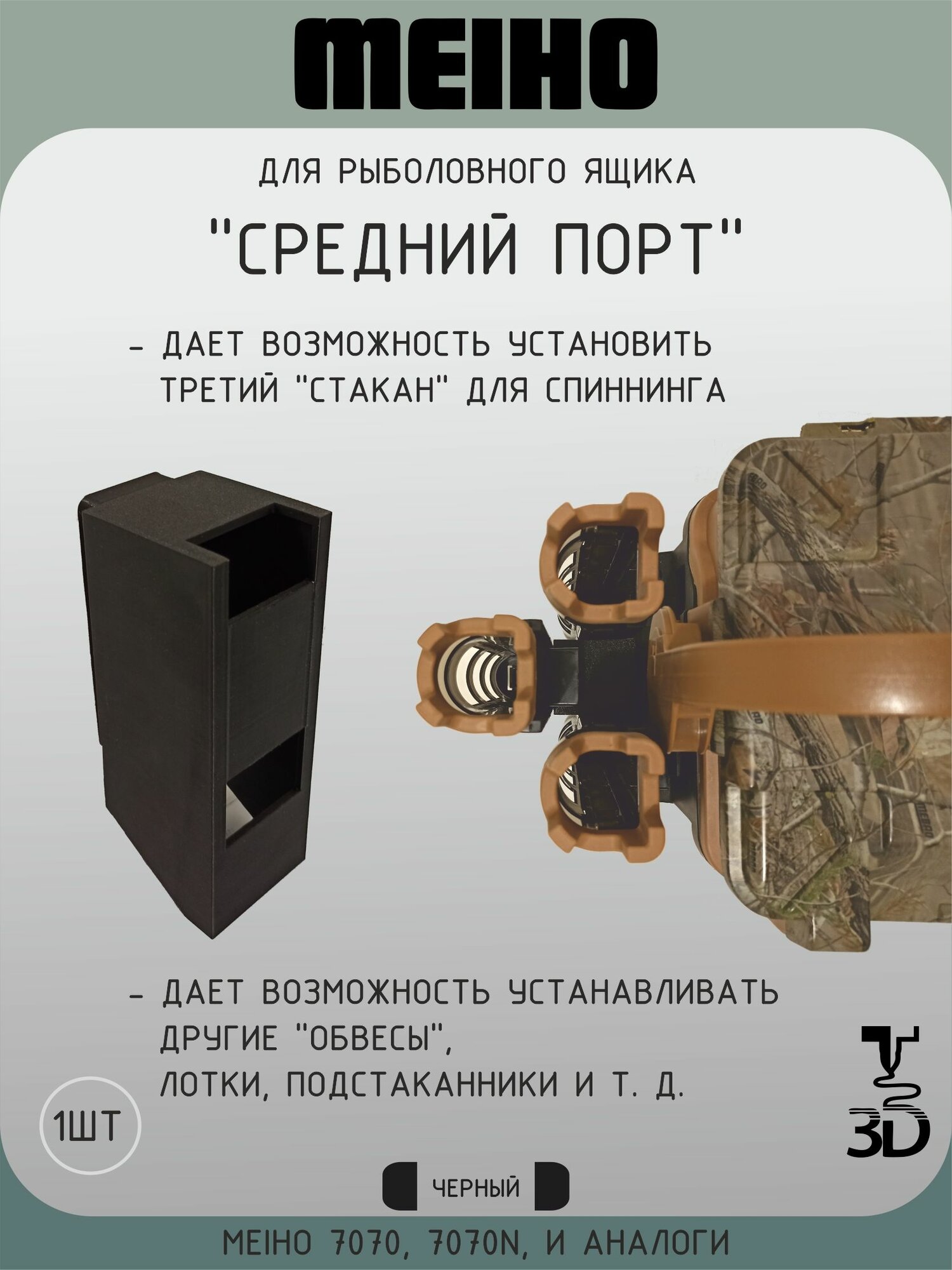 Средний порт для ящика MEIHO (черный)